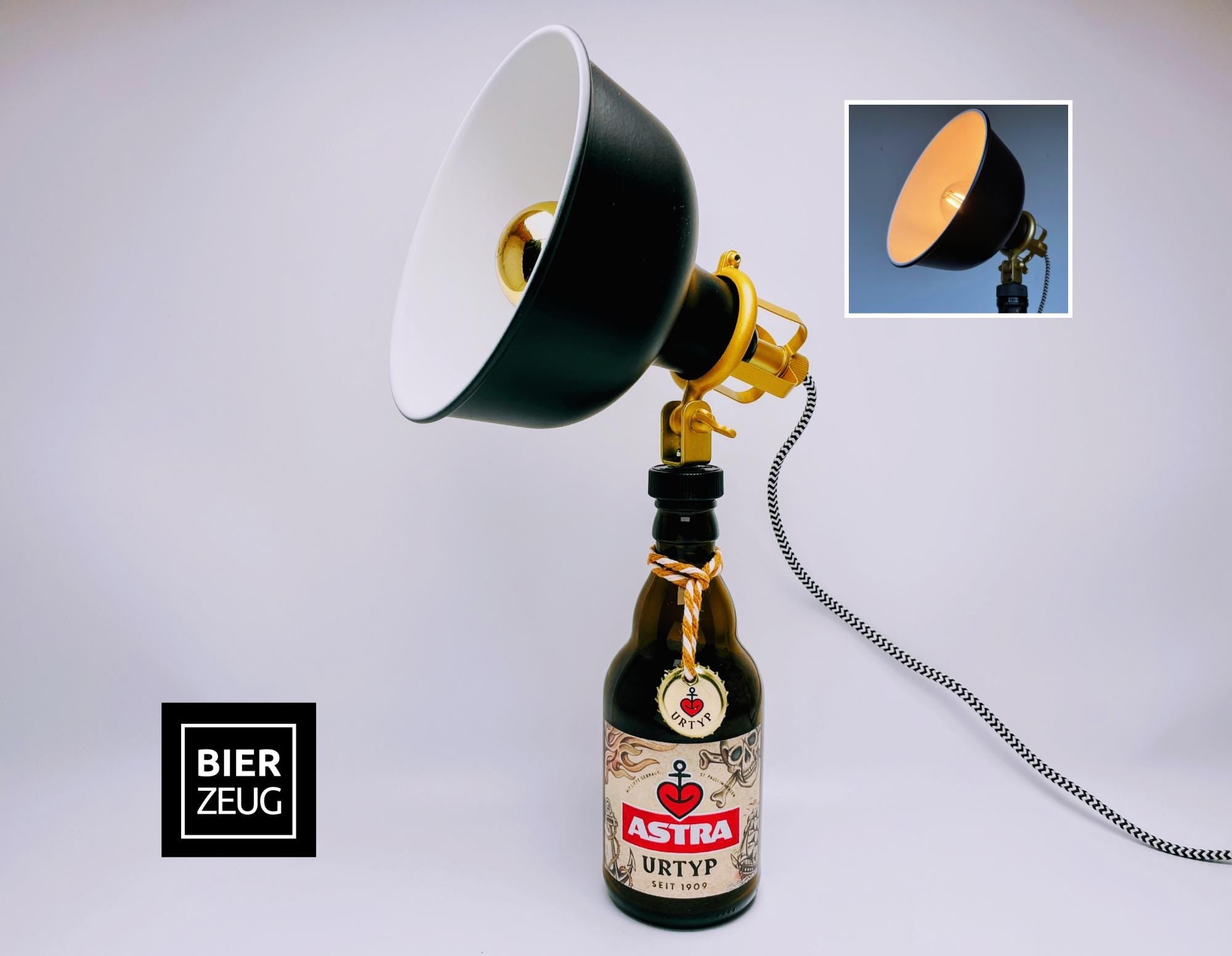 Astra lamp "Nordlicht" | Handmade table lamp made from beer bottle | U ...